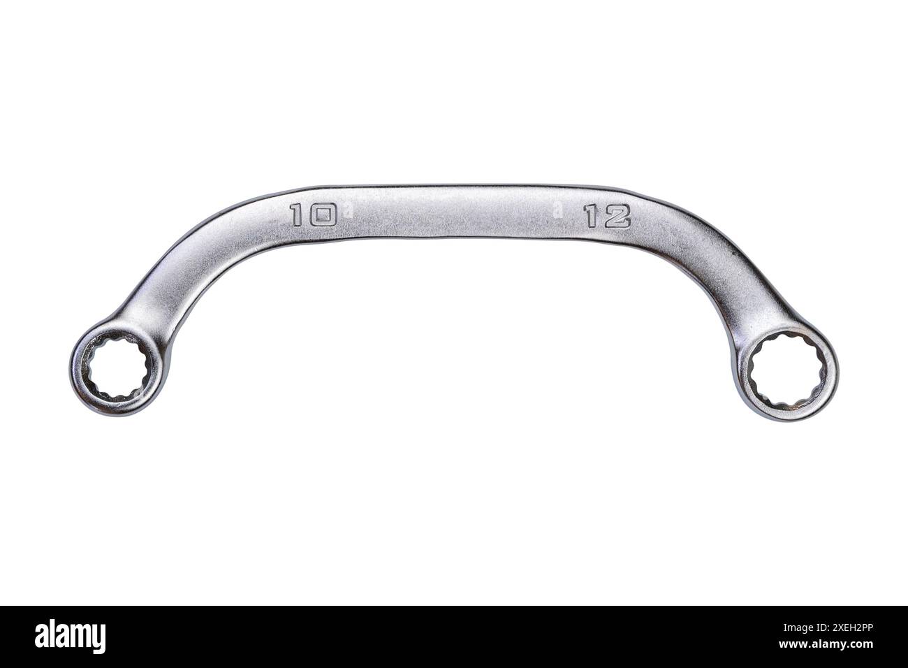Top view of ring curved wrench isolated on white background Stock Photo ...