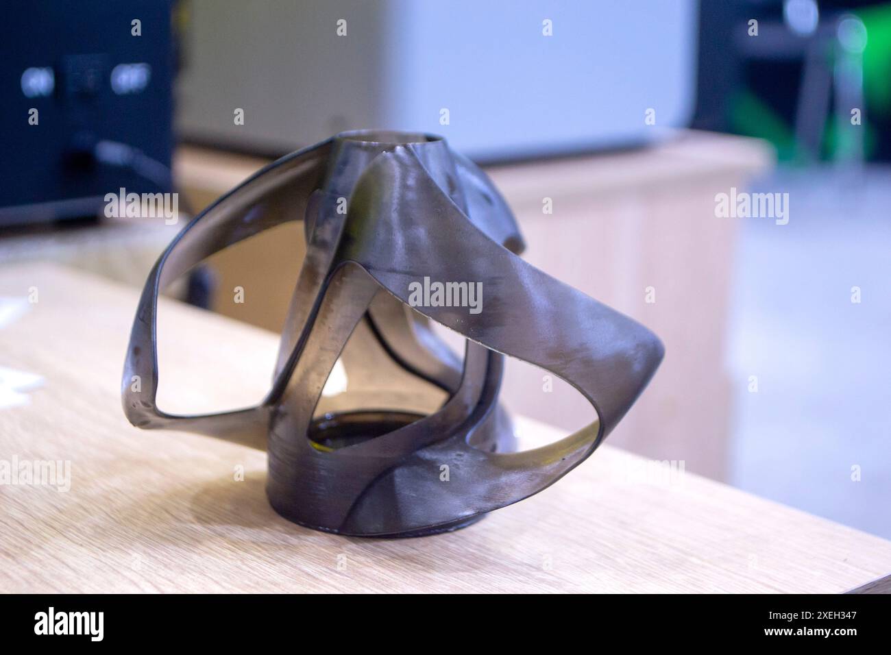 Model in the form of crystals printed on 3D printer from polymer close ...