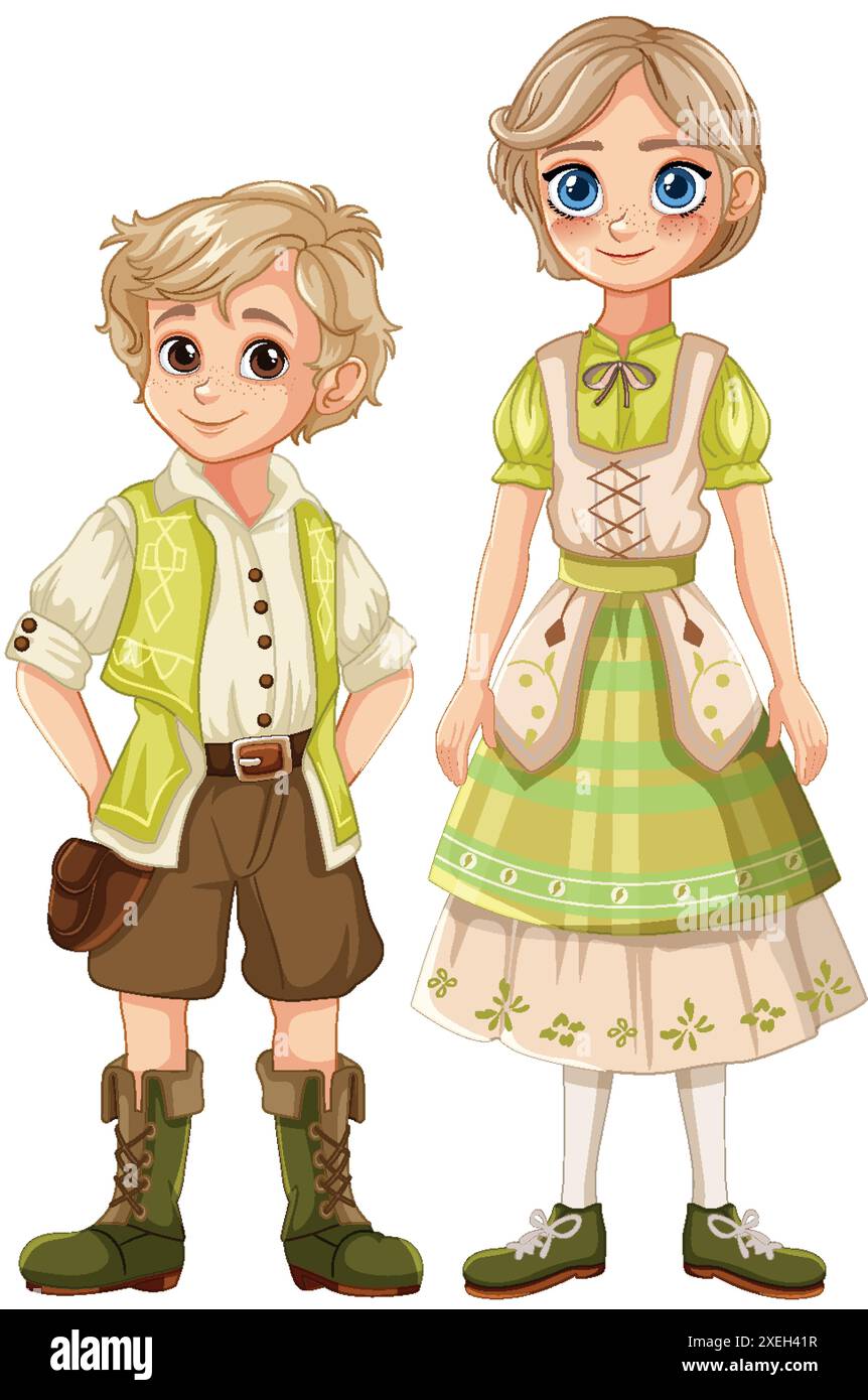 Traditional costume europe children Stock Vector Images - Alamy