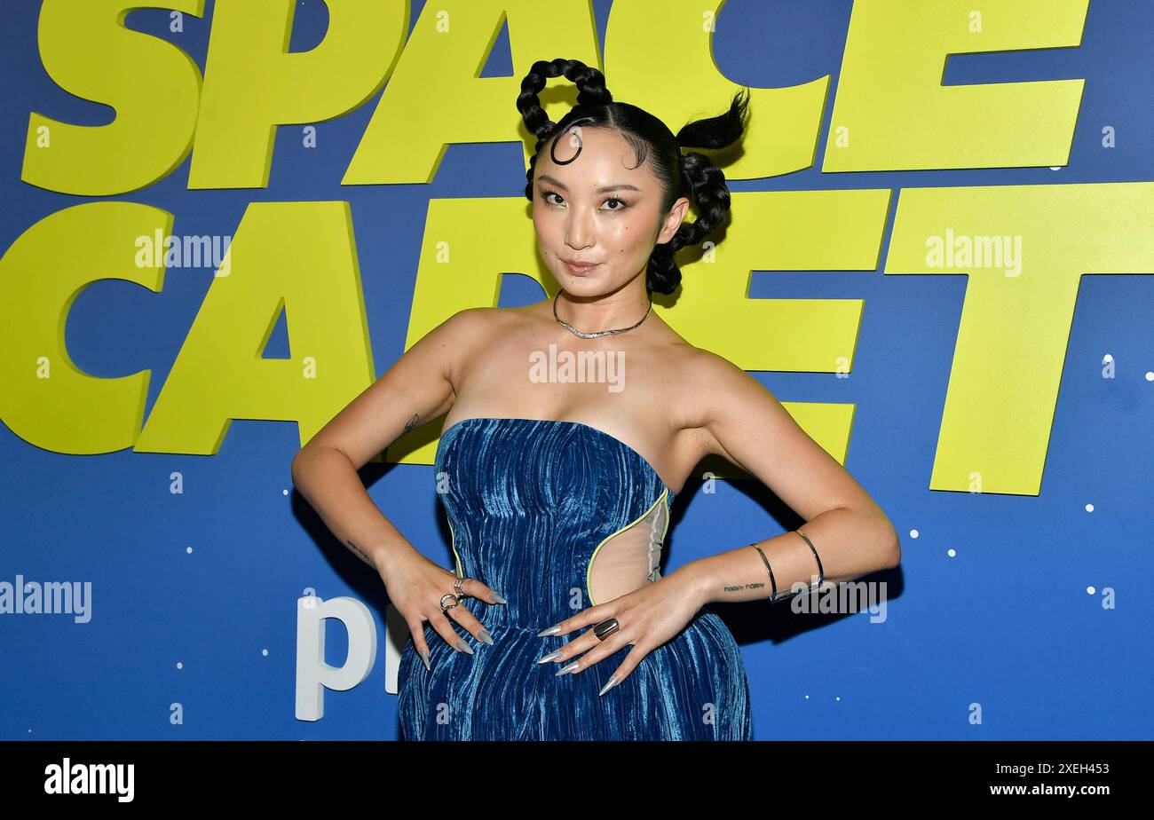Poppy Liu attends the Amazon MGM Studios premiere of "Space Cadet" at ...