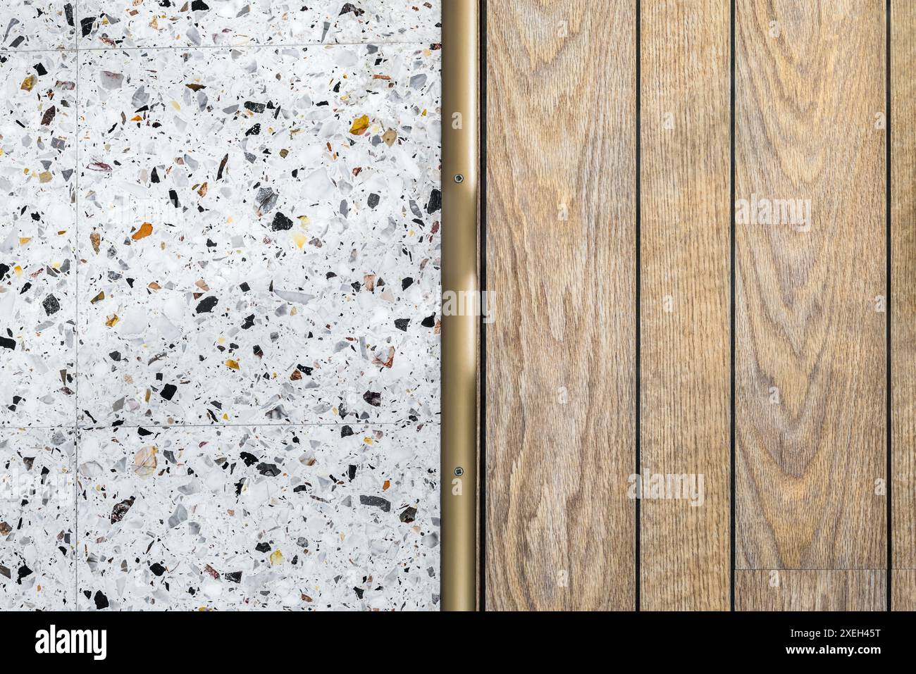 Texture Of White Marble Tiles And Floor Oak Boards Connection Stock ...