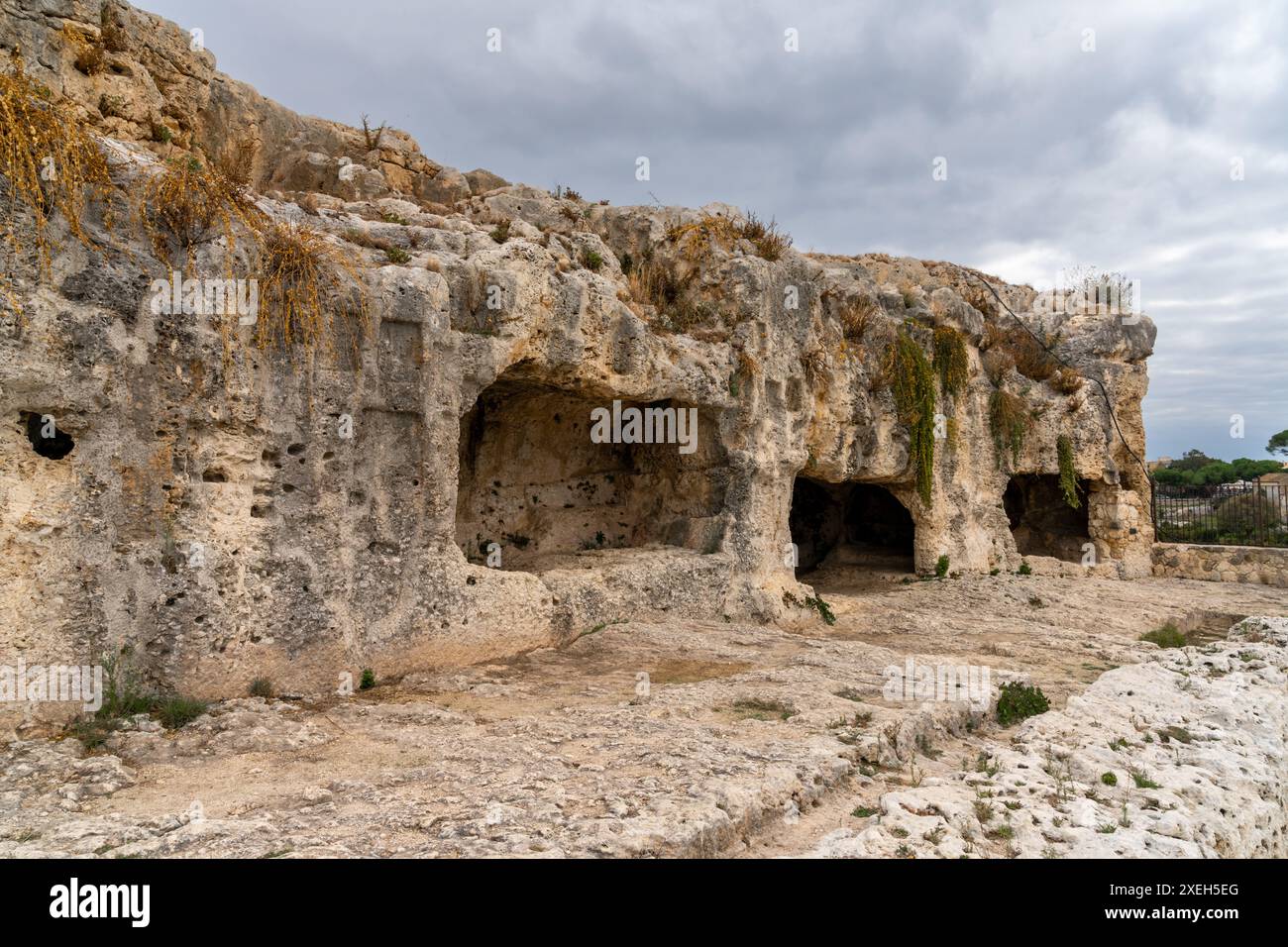 View of the Caves of Nymphaeum in the Neapolis Archaeological Park in ...