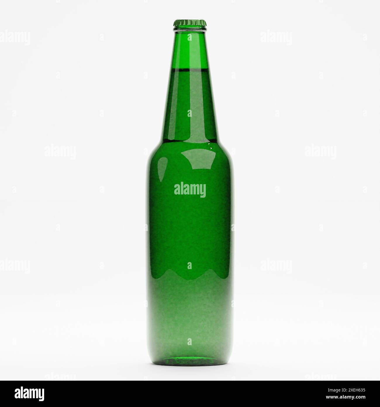 3d render of isolated beer or liquor alcohol glass bottles on white ...