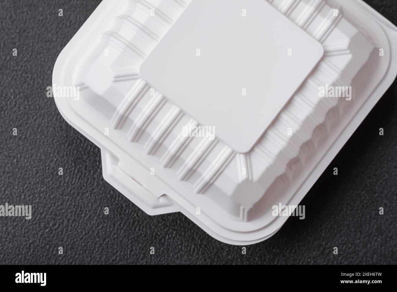 Square plastic or cardboard container of white color for food Stock ...