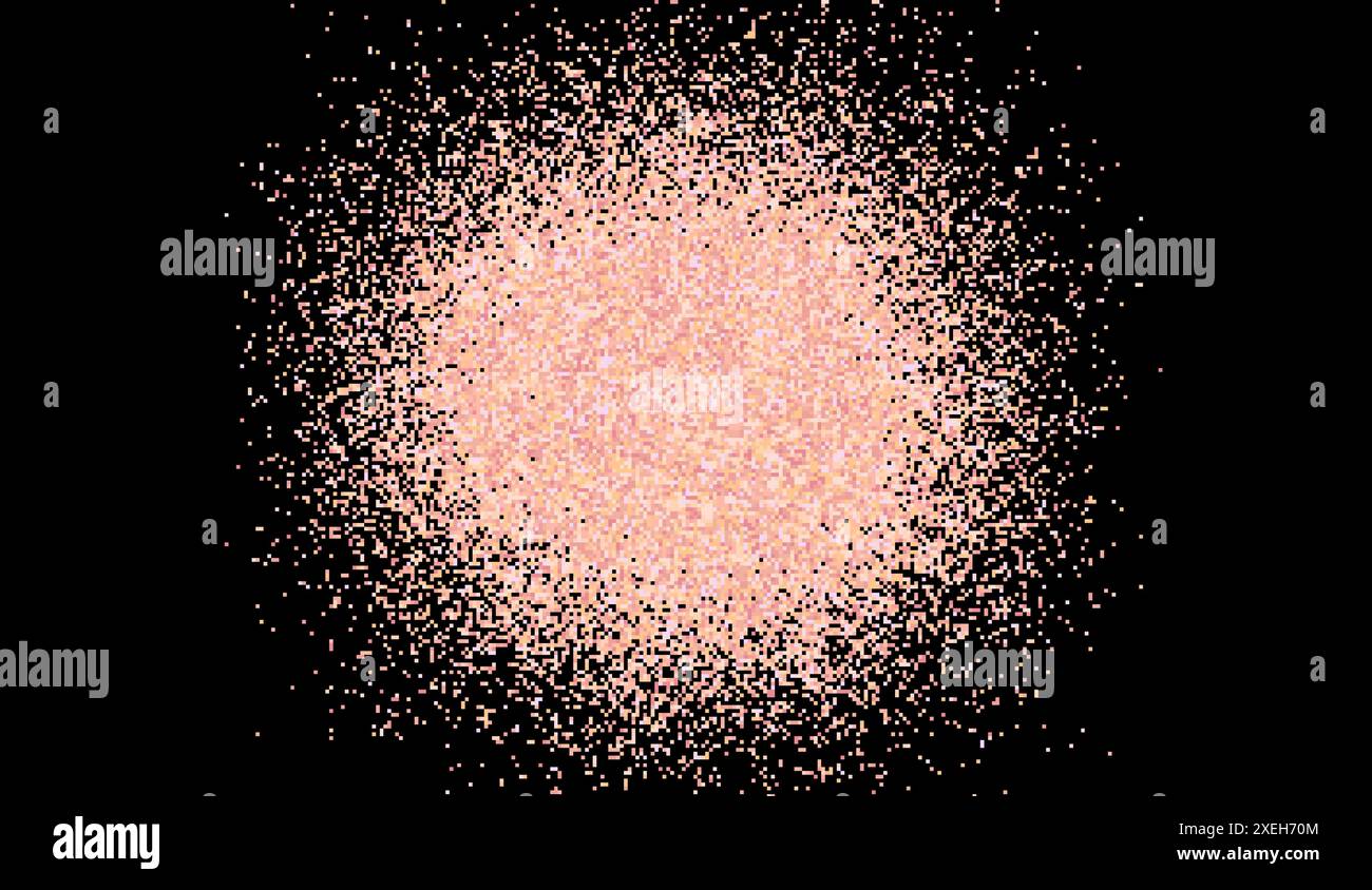 Salt or sugar crystal powder, flying dust particles. Pink dust grain ...