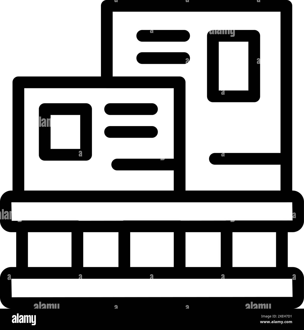 Line drawing of a diesel power generator standing on a platform ...
