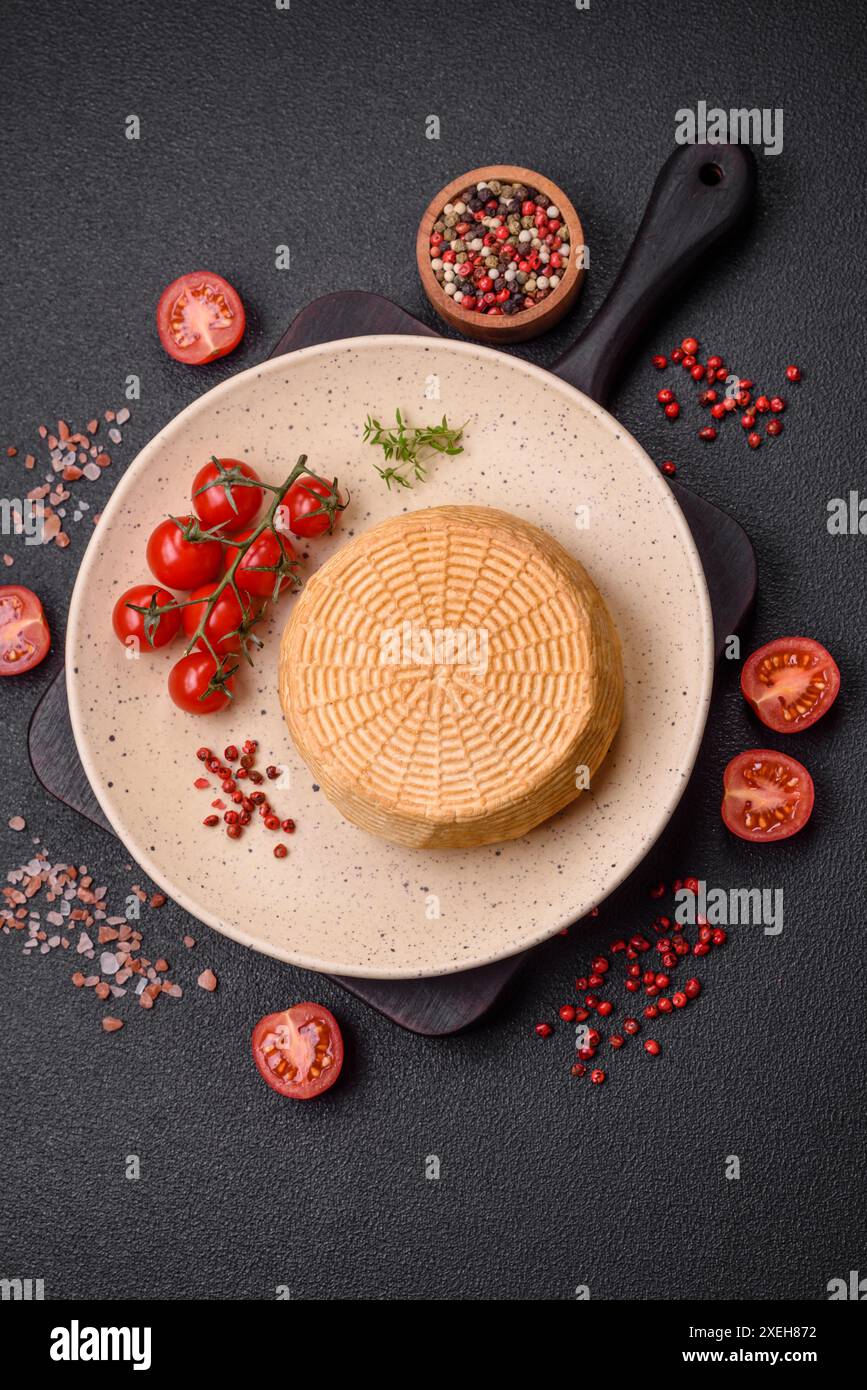 Delicious hard craft cheese made from cow or goat milk Stock Photo - Alamy