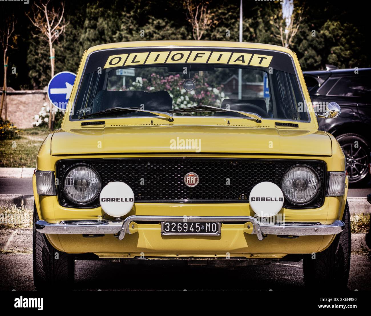 Pesaro, Italy - mag. 18 - 2024: vintage Fiat 128 Sport at a rally Stock ...