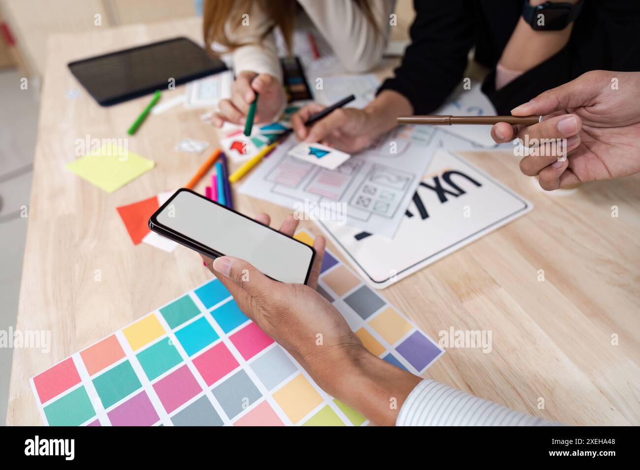 Creative UX UI Team Brainstorming for Startup Business Project with ...