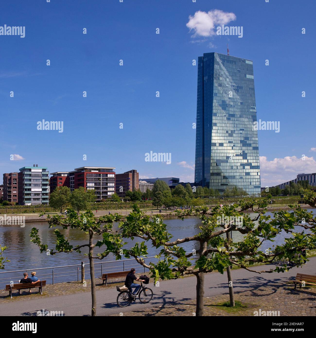 Ecb frankfurt cyclist hi-res stock photography and images - Alamy