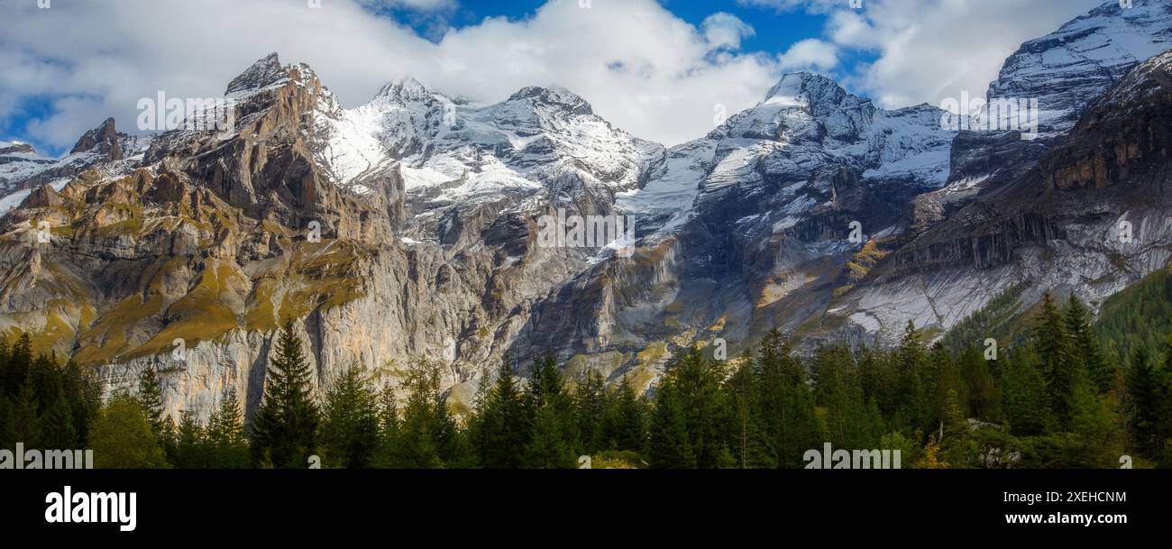 Banner Swiss Alps mountain view background Stock Photo - Alamy