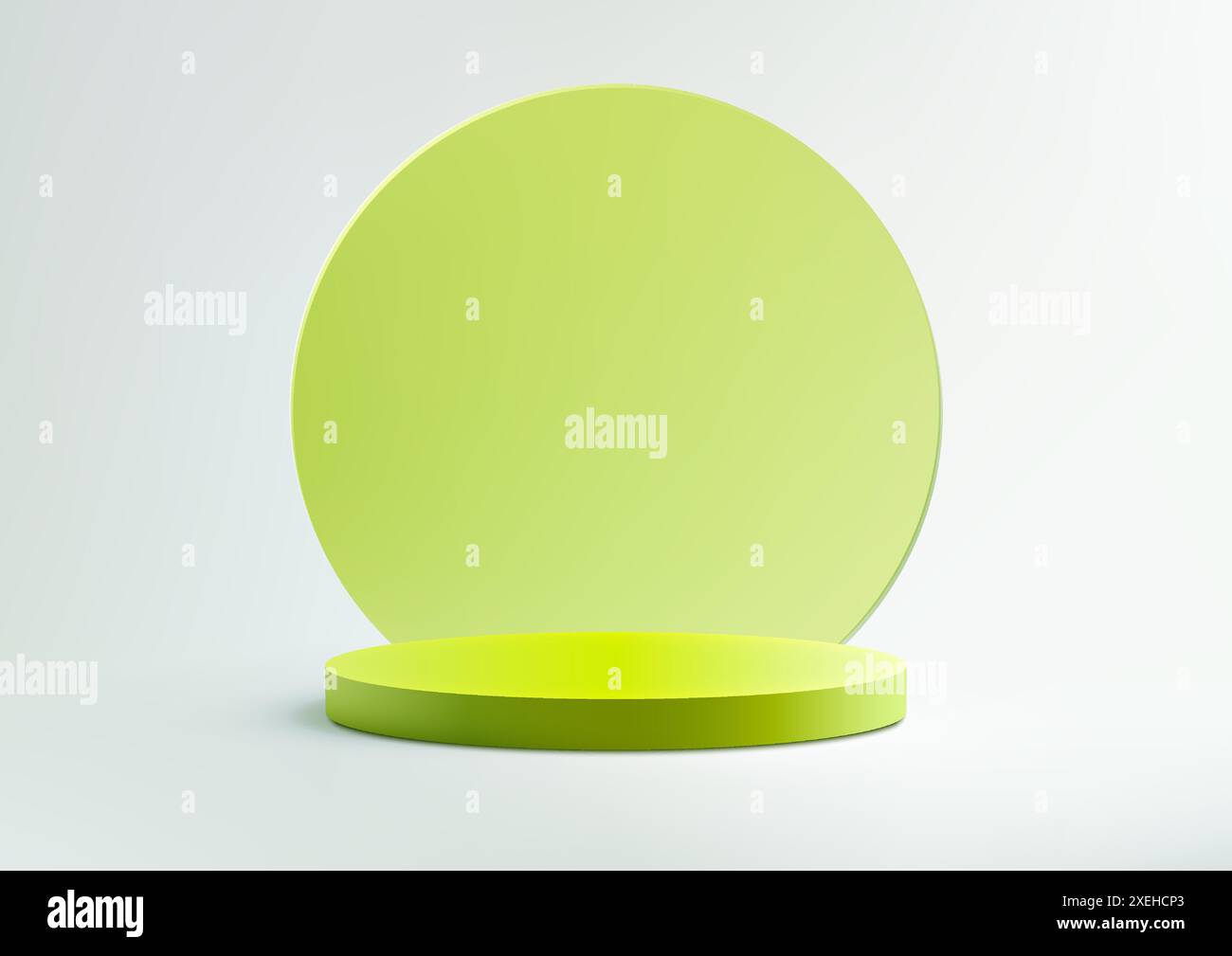 Bright Green 3D Podium with Circle Backdrop, Minimal Style Product ...