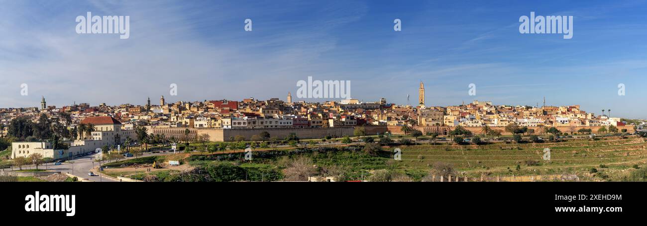 Meknes, Morocco - 5 March, 2024: panorama cityscape of the old town of ...