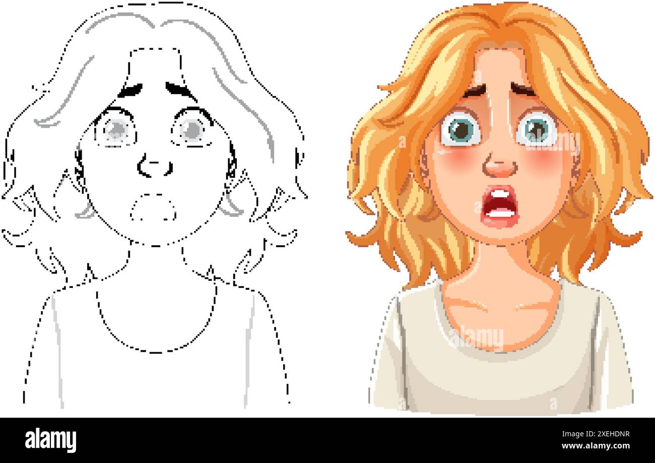 Illustration of a shocked blonde woman Stock Vector Image & Art - Alamy
