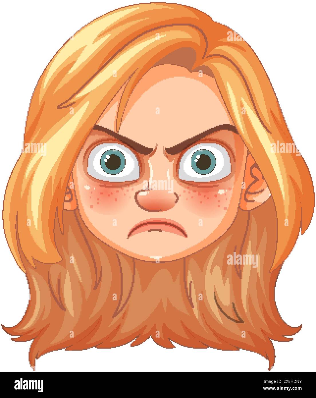 Portrait girl with freckles Stock Vector Images - Alamy