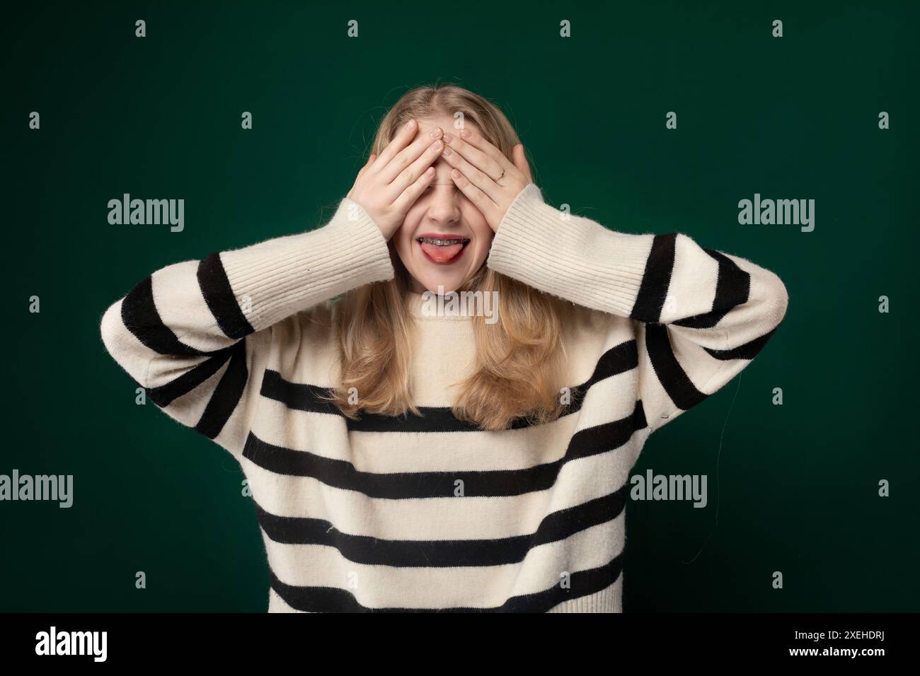 Woman eyes hands close hi-res stock photography and images - Alamy