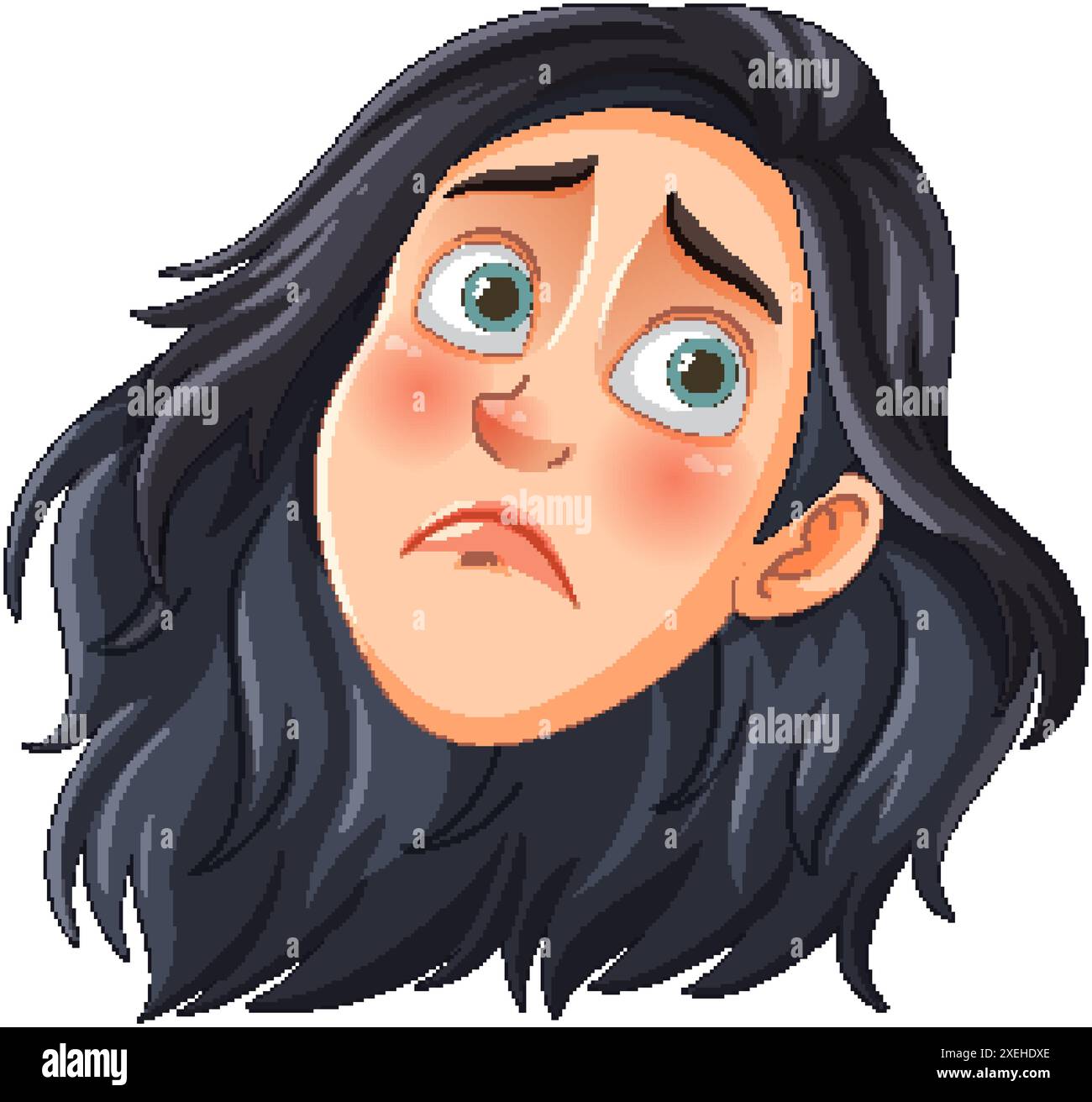 Illustration of a concerned woman's face Stock Vector Image & Art - Alamy