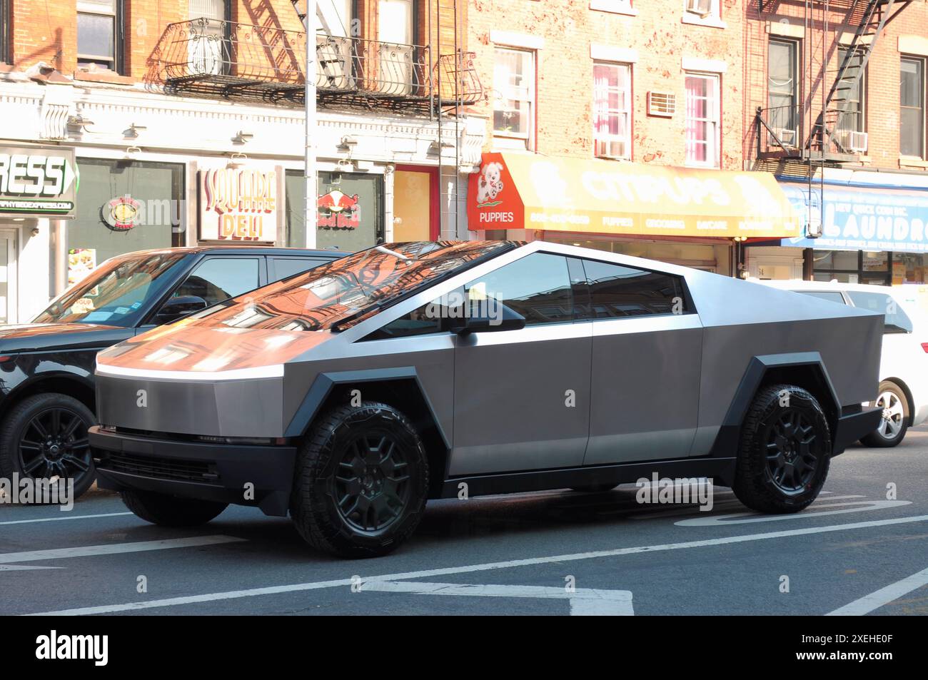 New York, USA. 25th June, 2024. A Tesla Cybertruck is seen on the ...