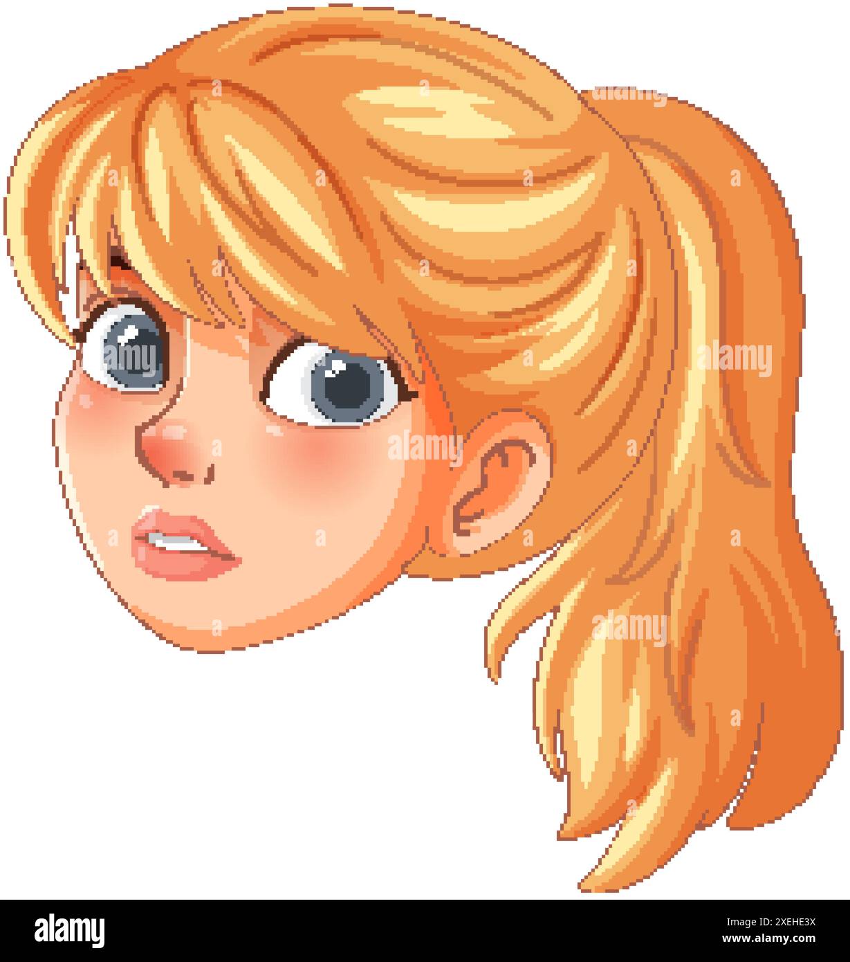 Illustration of a girl with a surprised expression Stock Vector Image ...