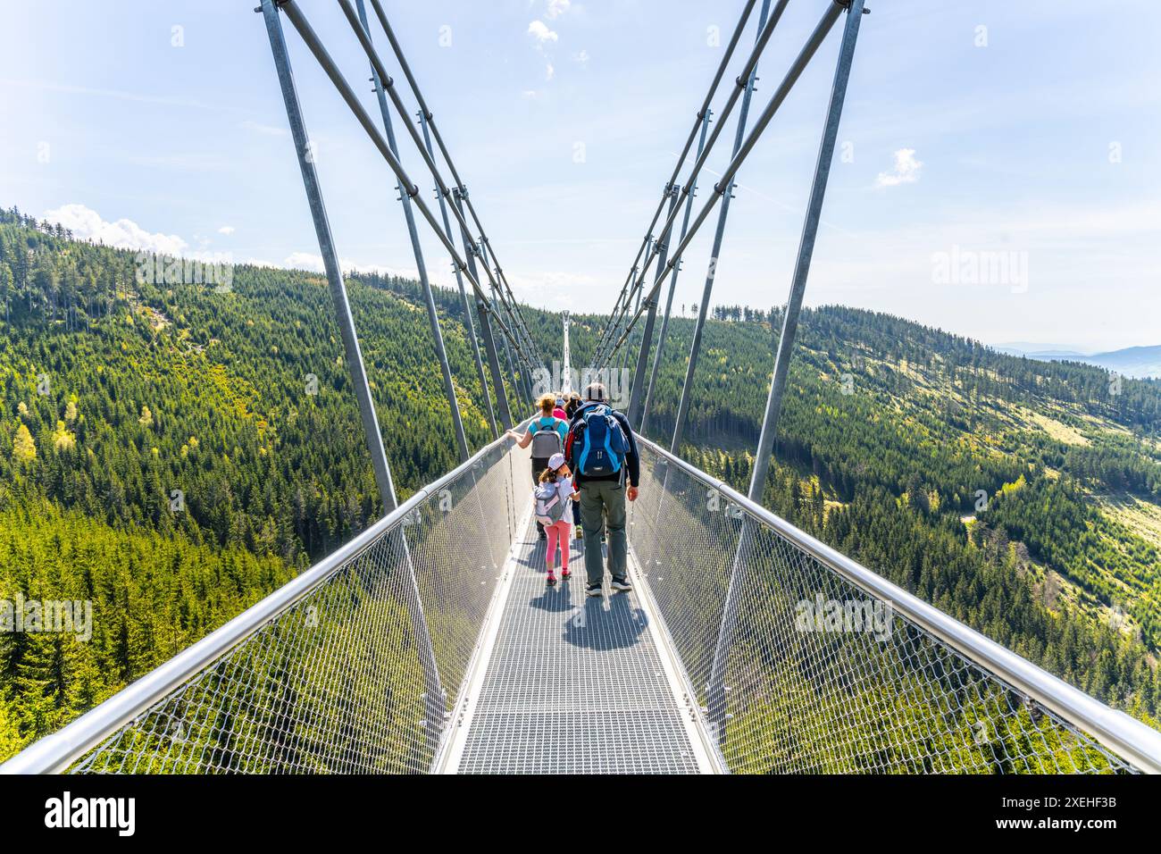 The Sky Bridge 721 is the worlds longest suspension footbridge in Dolni Morava Resort, Czechia ...