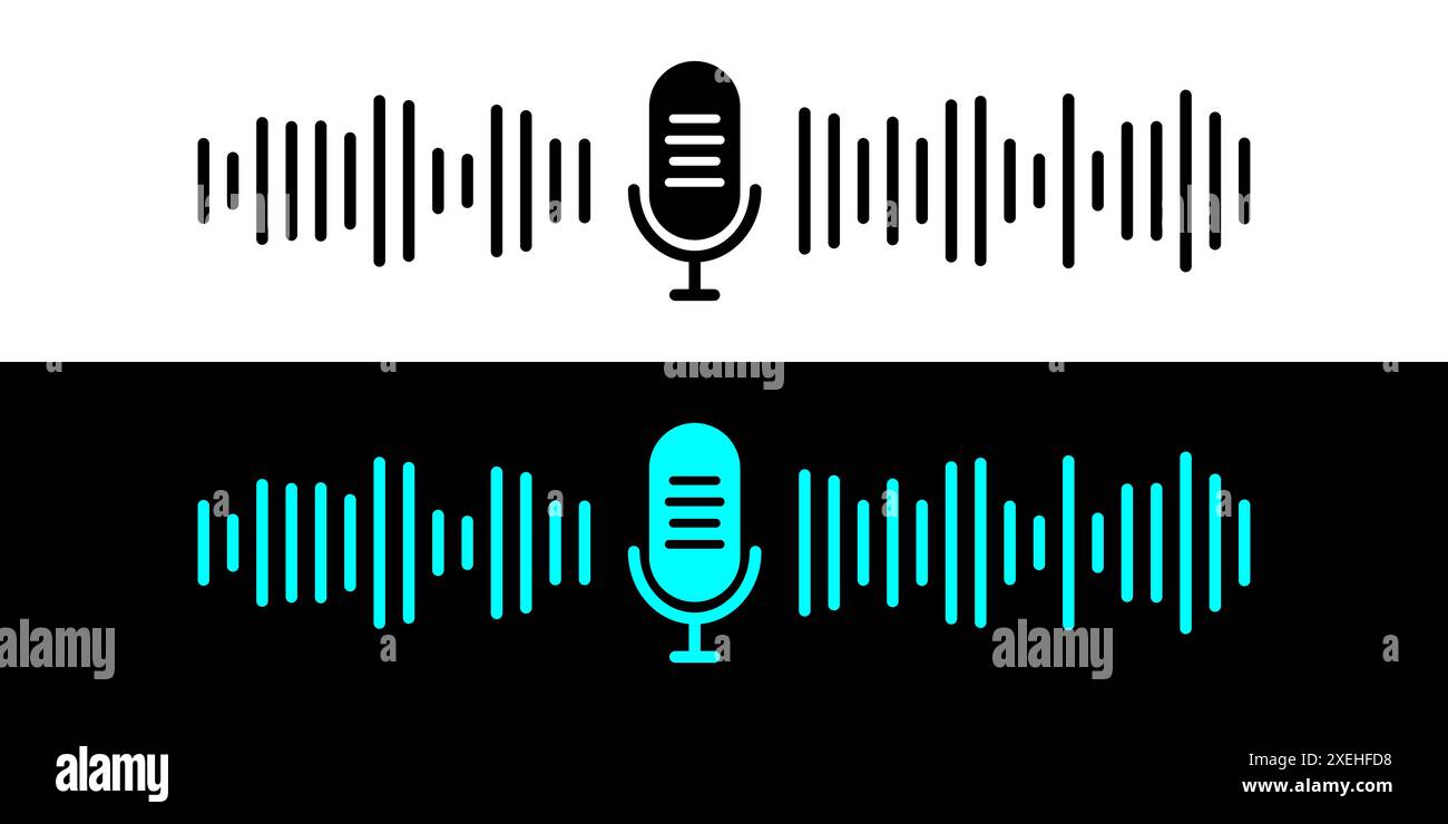 Sound wave icon, podcast player interface, music symbol, sound wave ...