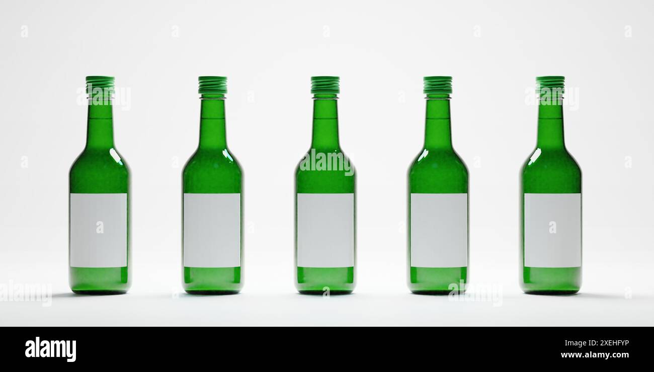 3d render of isolated studio korean soju bottle alcohoc beverage Stock ...
