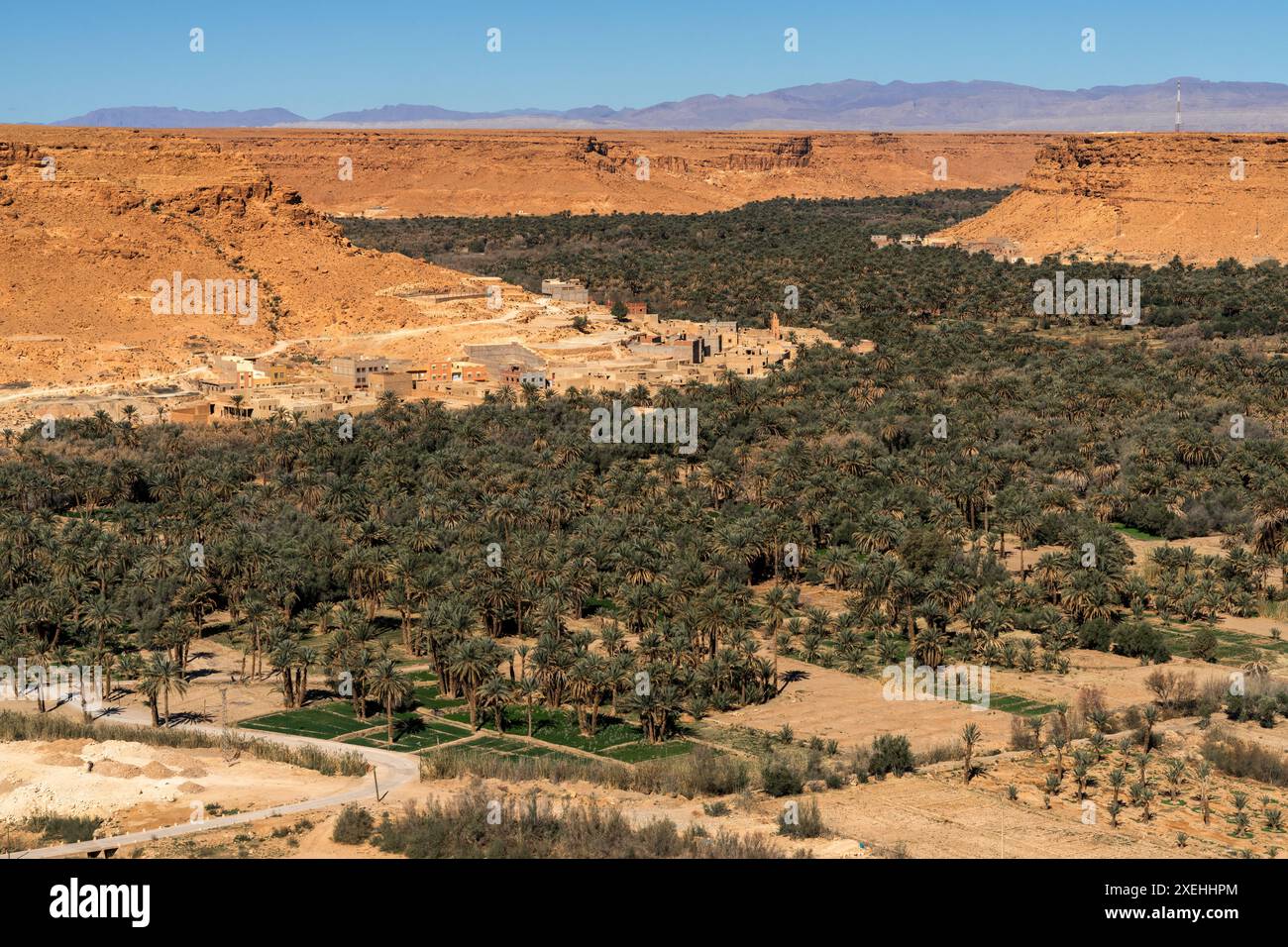 Landscape view of the Ziz Valley and the Tafilalet region in central ...