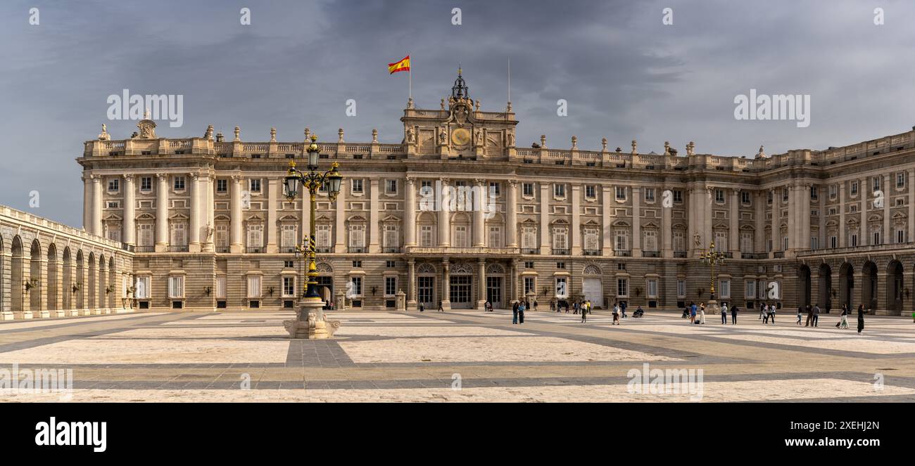 Panorama view of the courtyard and royal Spanish Palace in downtown ...