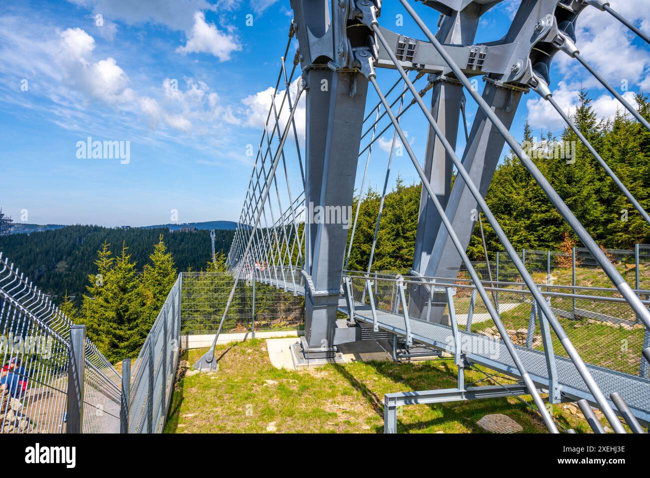 Close-up view of a sturdy steel support pillar for the Sky Bridge in ...