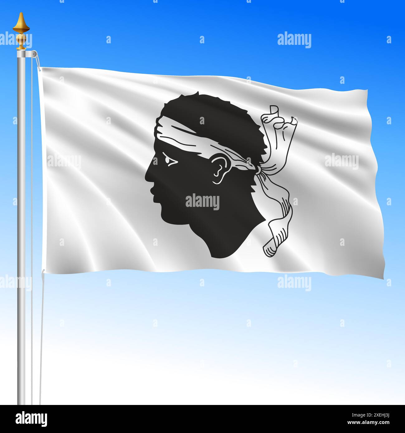 Corsica regional waving flag, France, European Union, vector ...