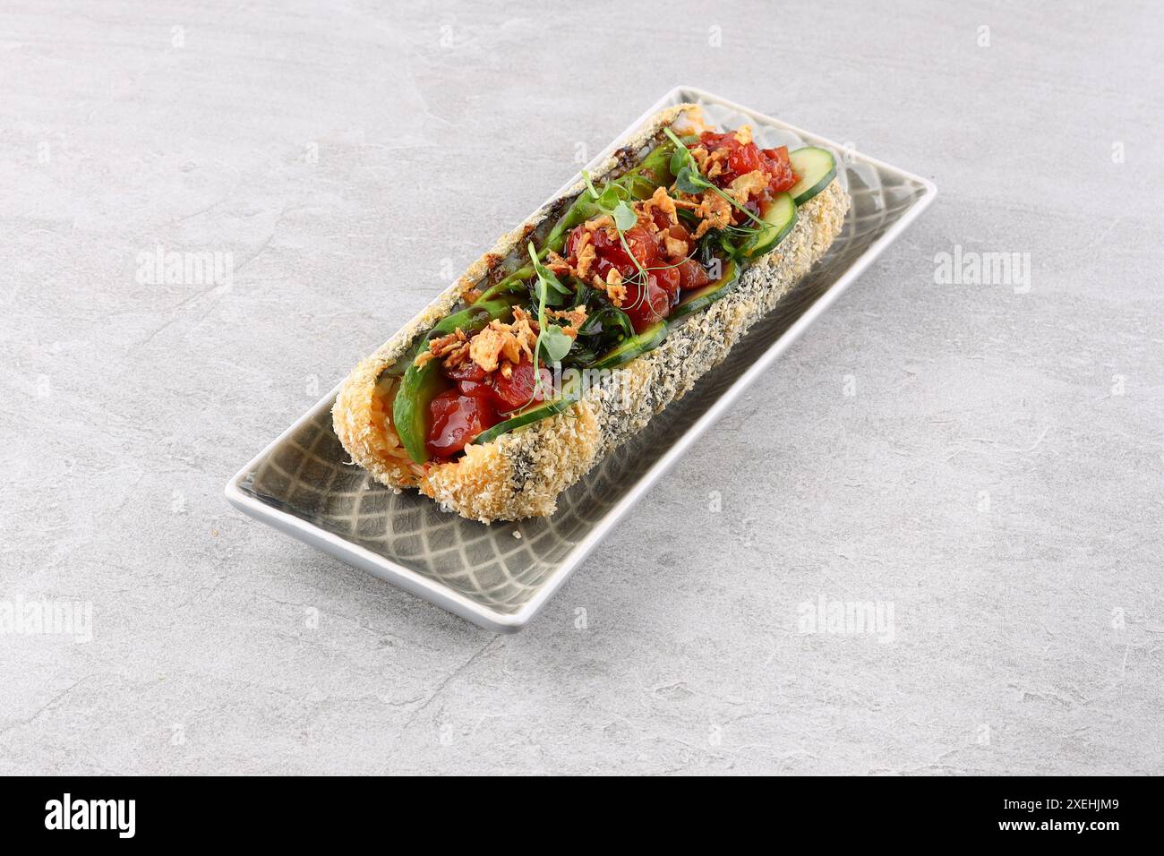 Fried Sushi Roll Brazilian style. Sushi dog Stock Photo - Alamy