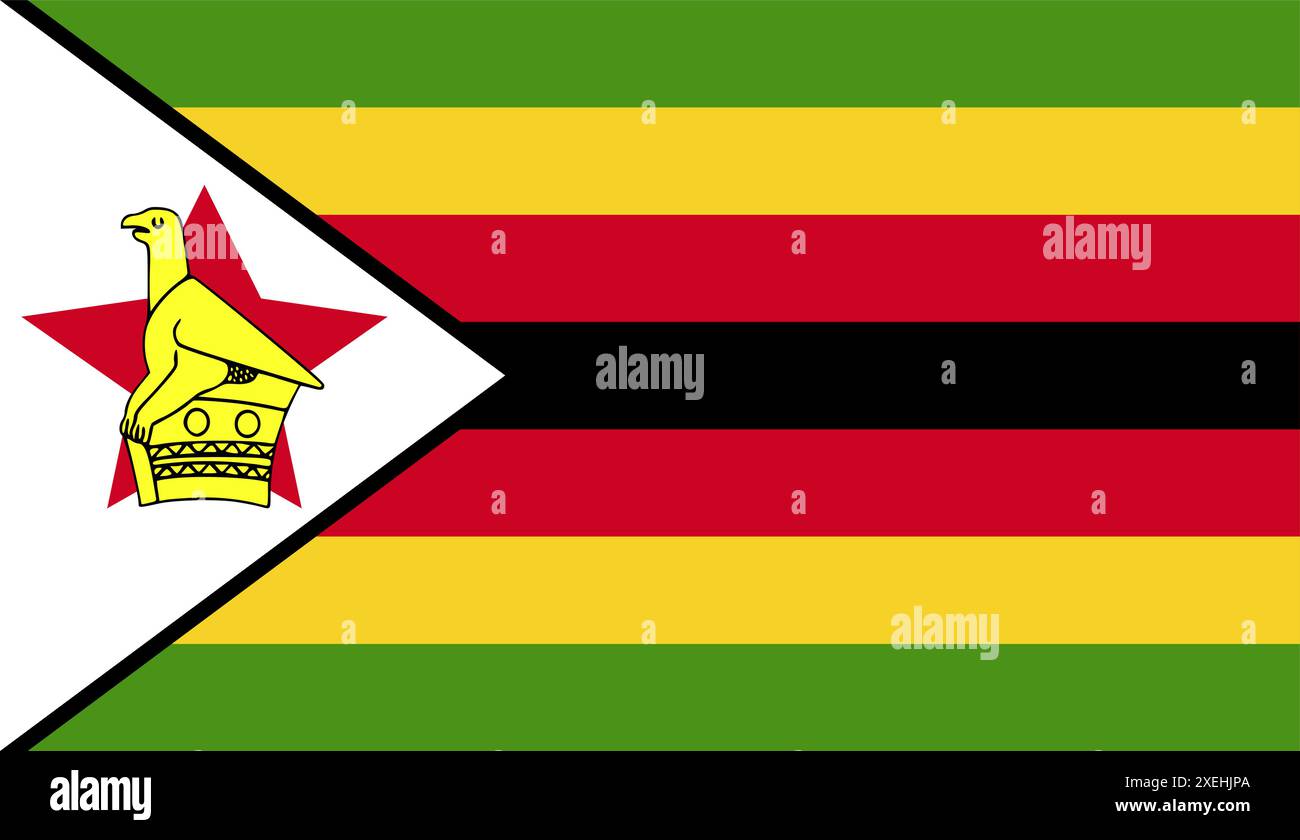 ZIMBABWE Flag, official color, National flag, symbol of nation ...