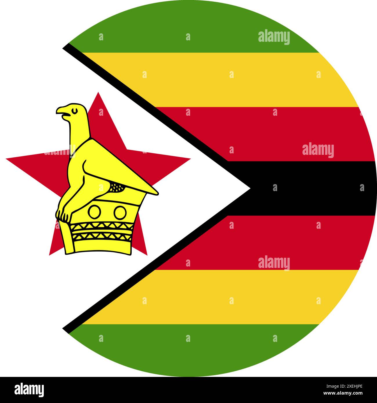 ZIMBABWE Flag in circle, official color, National flag, symbol of ...