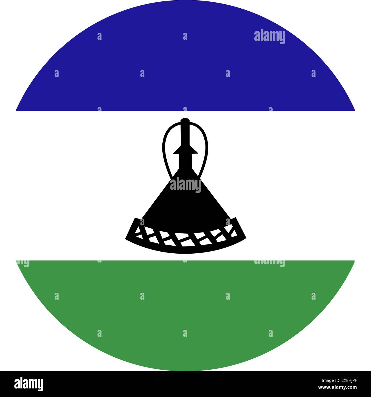 LESOTHO Flag in circle, official color, National flag, symbol of nation ...