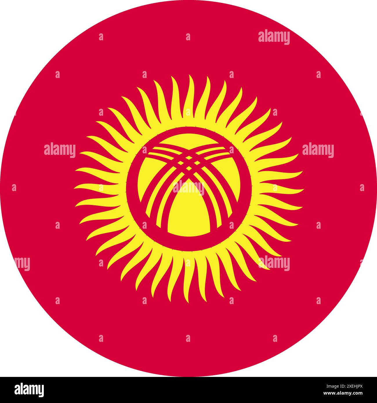KYRGYZSTAN Flag in circle, official color, National flag, symbol of ...