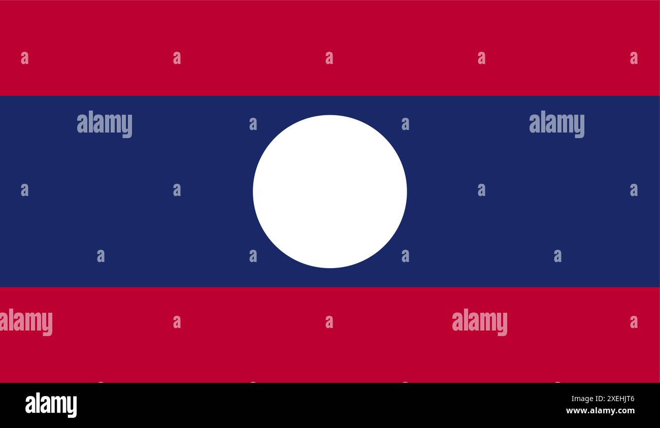 LAOS Flag, official color, National flag, symbol of nation, government ...