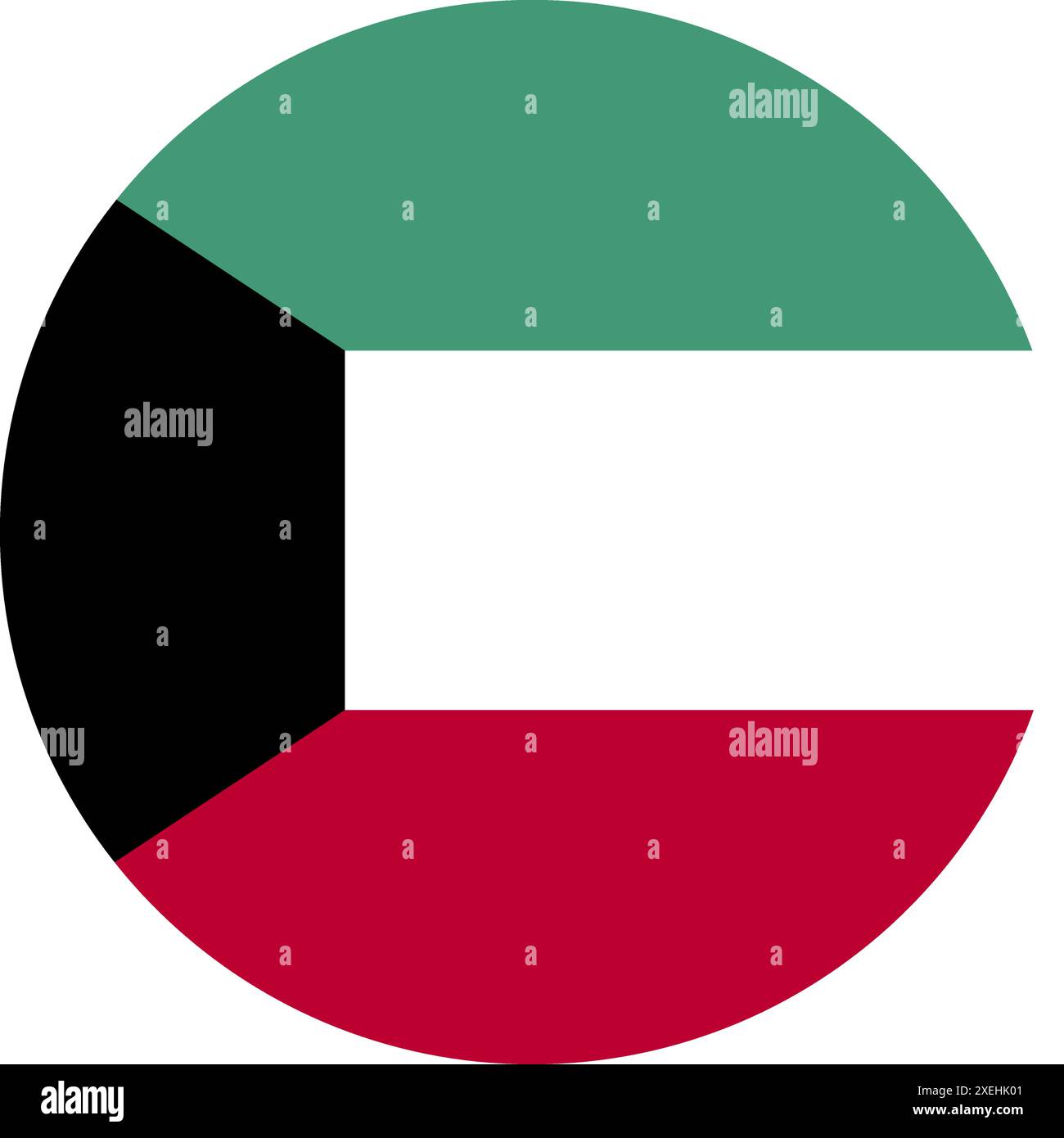 KUWAIT Flag in circle, official color, National flag, symbol of nation ...