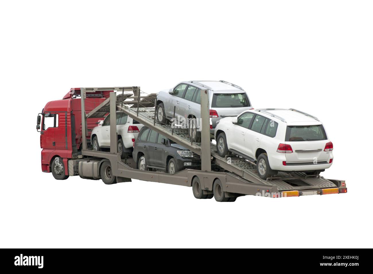 A big delivery truck isolated on white background Stock Photo - Alamy