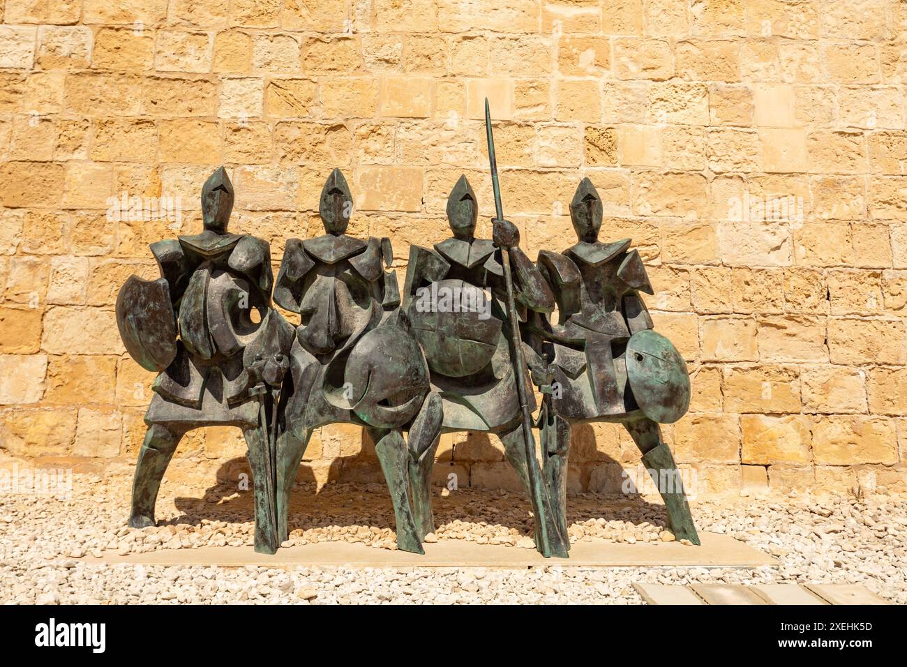 Statues of medieval knights outside Fort St Elmo, Valletta Malta Stock Photo - Alamy