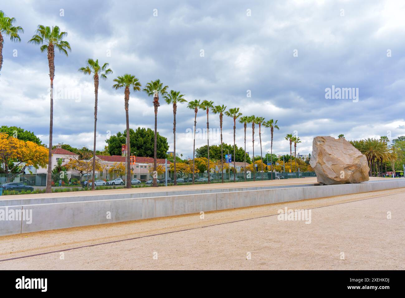Los Angeles, California - April 4, 2024: Iconic Levitated Mass ...