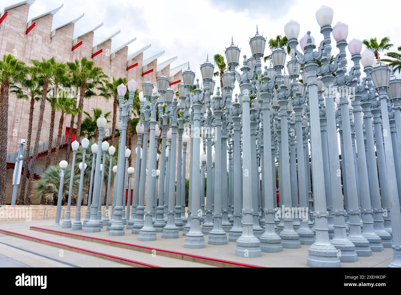 Los Angeles, California - April 4, 2024: Urban Light at LACMA, an art ...