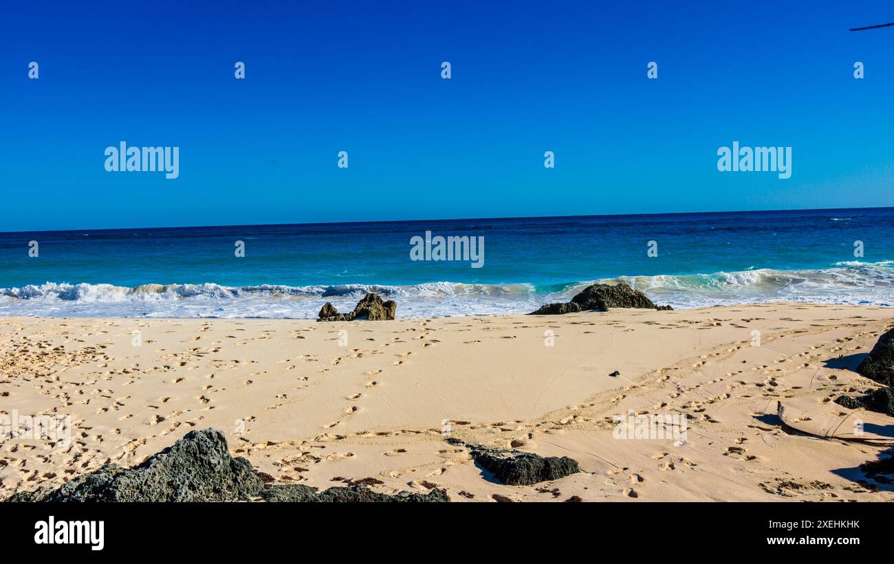 Horseshoe Bay Beach and Deep Bay Beach in Hamilton, Bermuda Stock Photo ...