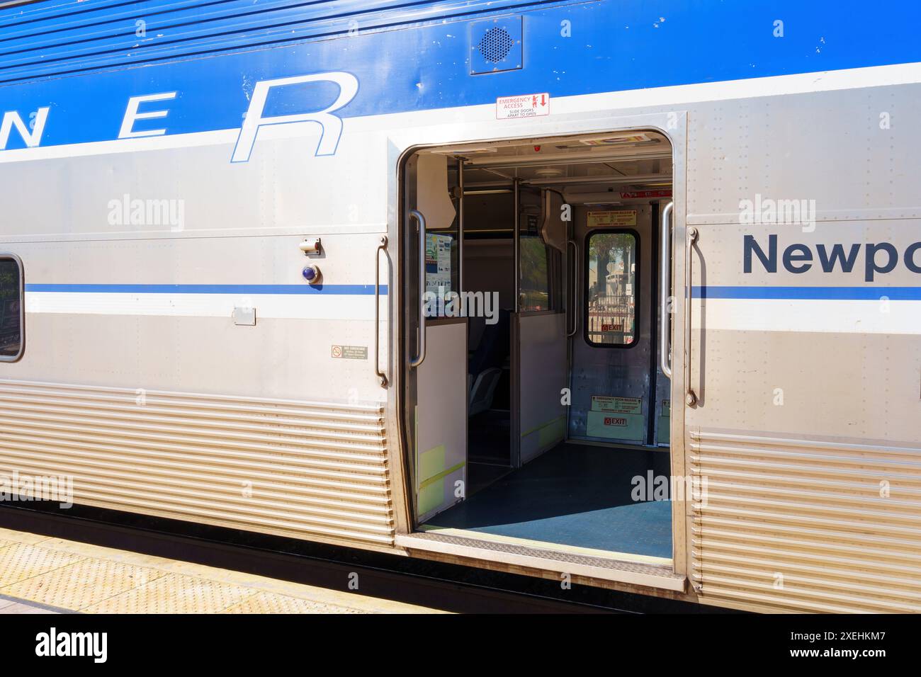 Los Angeles, California - April 16, 2024: Detailed view of the Amtrak ...