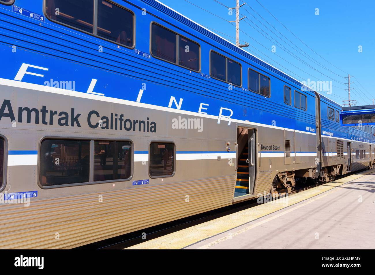 Los Angeles, California - April 16, 2024: Amtrak California Surfliner ...