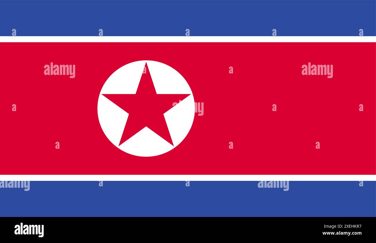 KOREA NORTH Flag vector illustration, official color, National flag ...