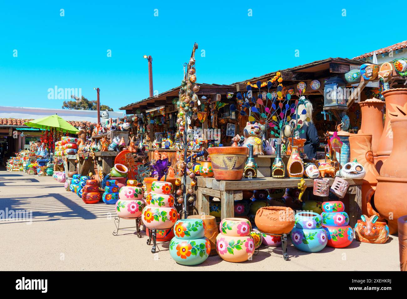 San Diego, California - April 16, 2024: Vibrant pottery and decorative ...
