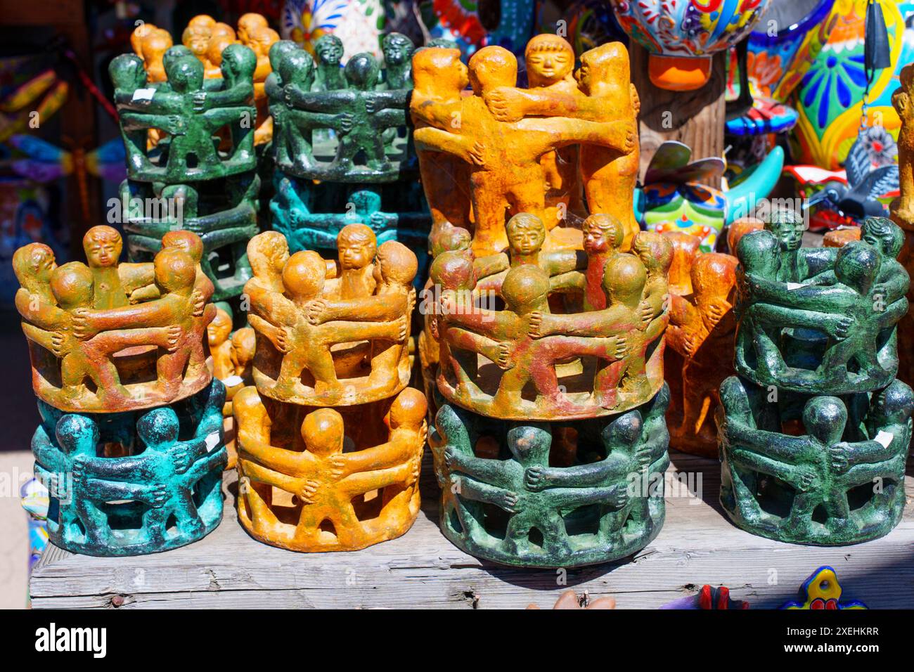 San Diego, California - April 16, 2024: Colorful clay figurines in ...