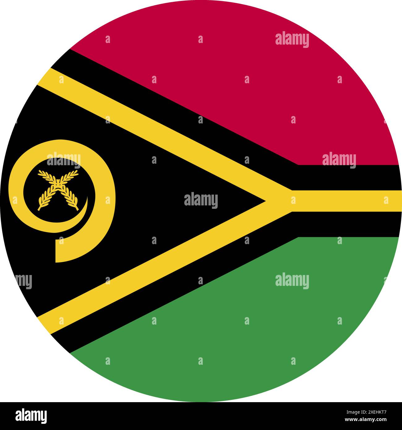 VANUATU Flag in circle vector illustration, official color, National ...