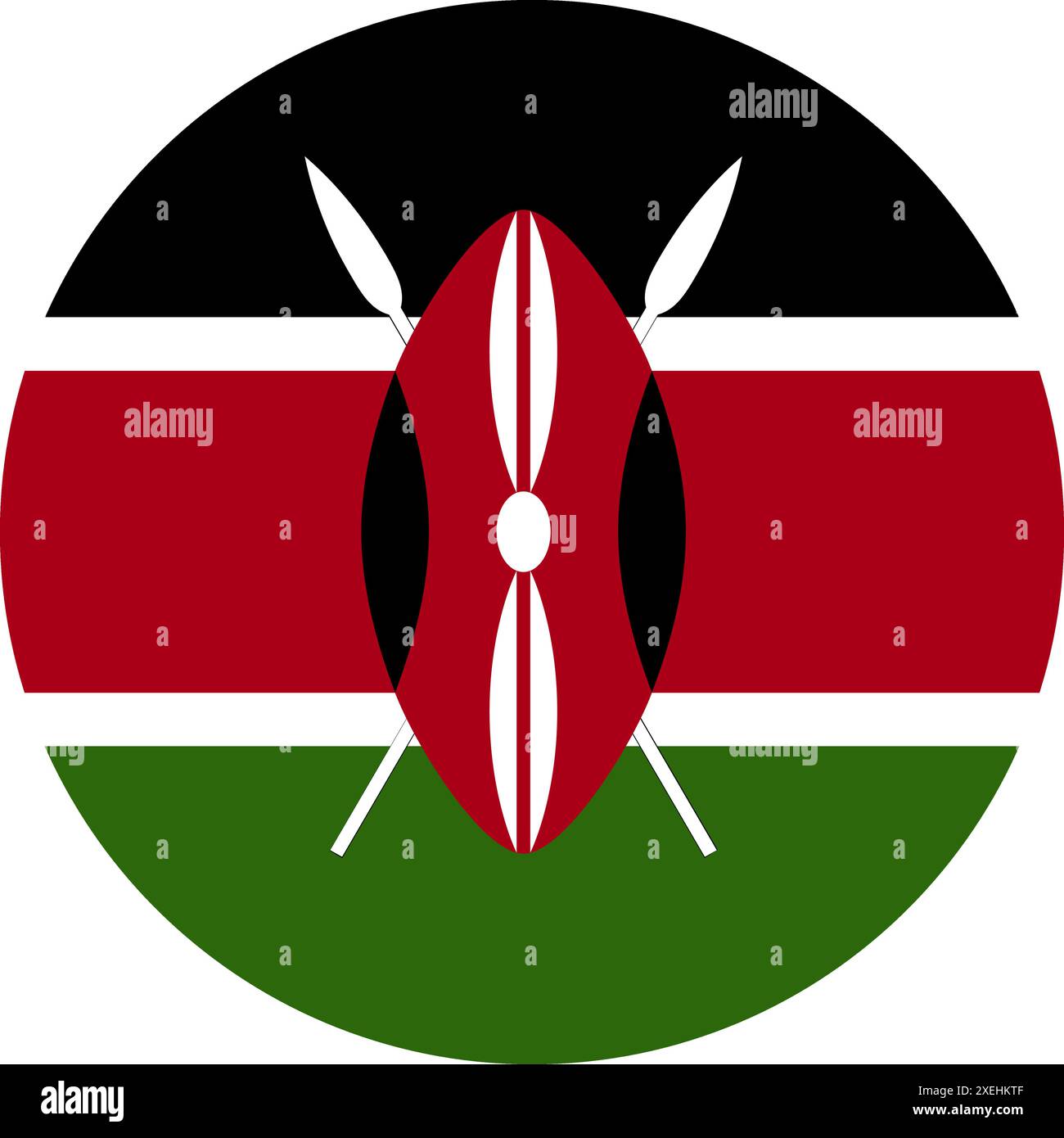 KENYA Flag in circle vector illustration, official color, National flag ...