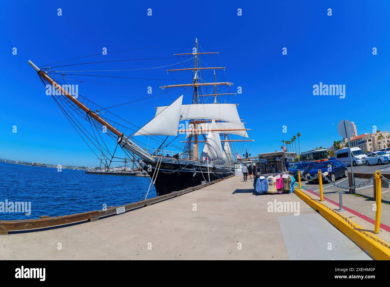 San Diego, California - April 16, 2024: Tourists exploring historic ...